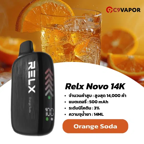 Relx Novo 14000 Puffs ราคาดีที่สุด ของแท้ บริการส่งด่วนทันใจ